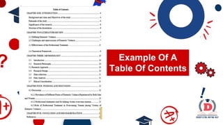 Dissertation structure table of contents | Dissertation writing help | PPT
