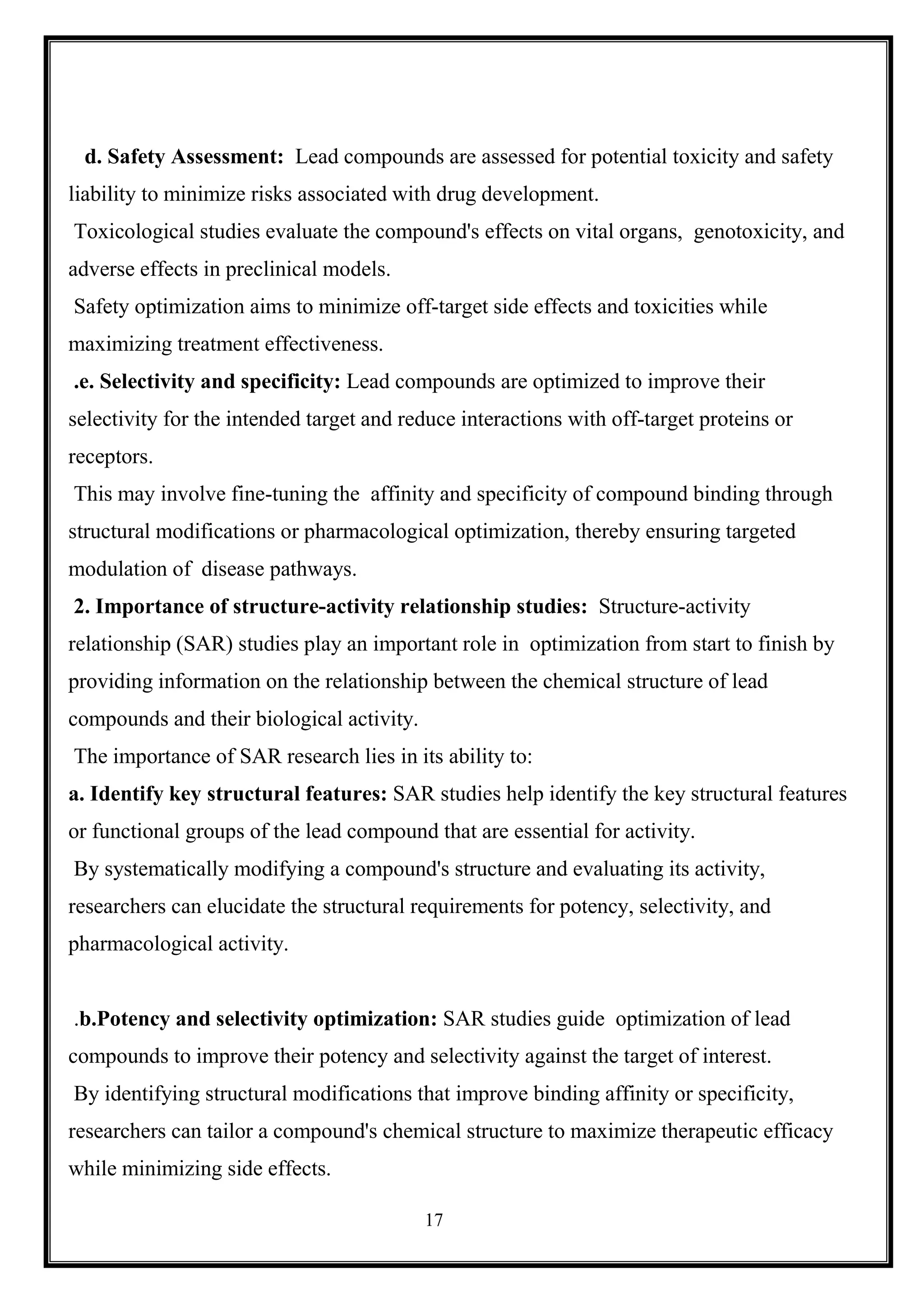 DISSERTATION on NEW DRUG DISCOVERY AND DEVELOPMENT STAGES OF DRUG DISCOVERY | PDF