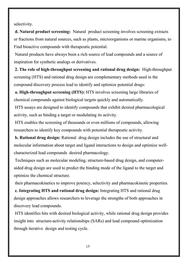 DISSERTATION on NEW DRUG DISCOVERY AND DEVELOPMENT STAGES OF DRUG ...