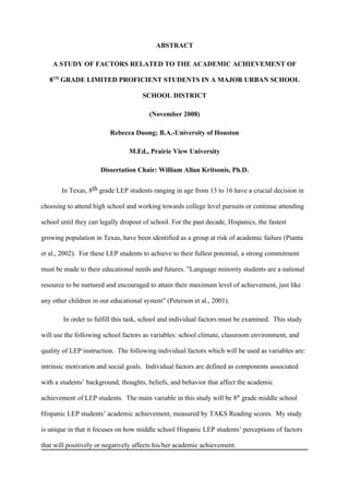 Dissertation abstracts for dr. yates | PDF