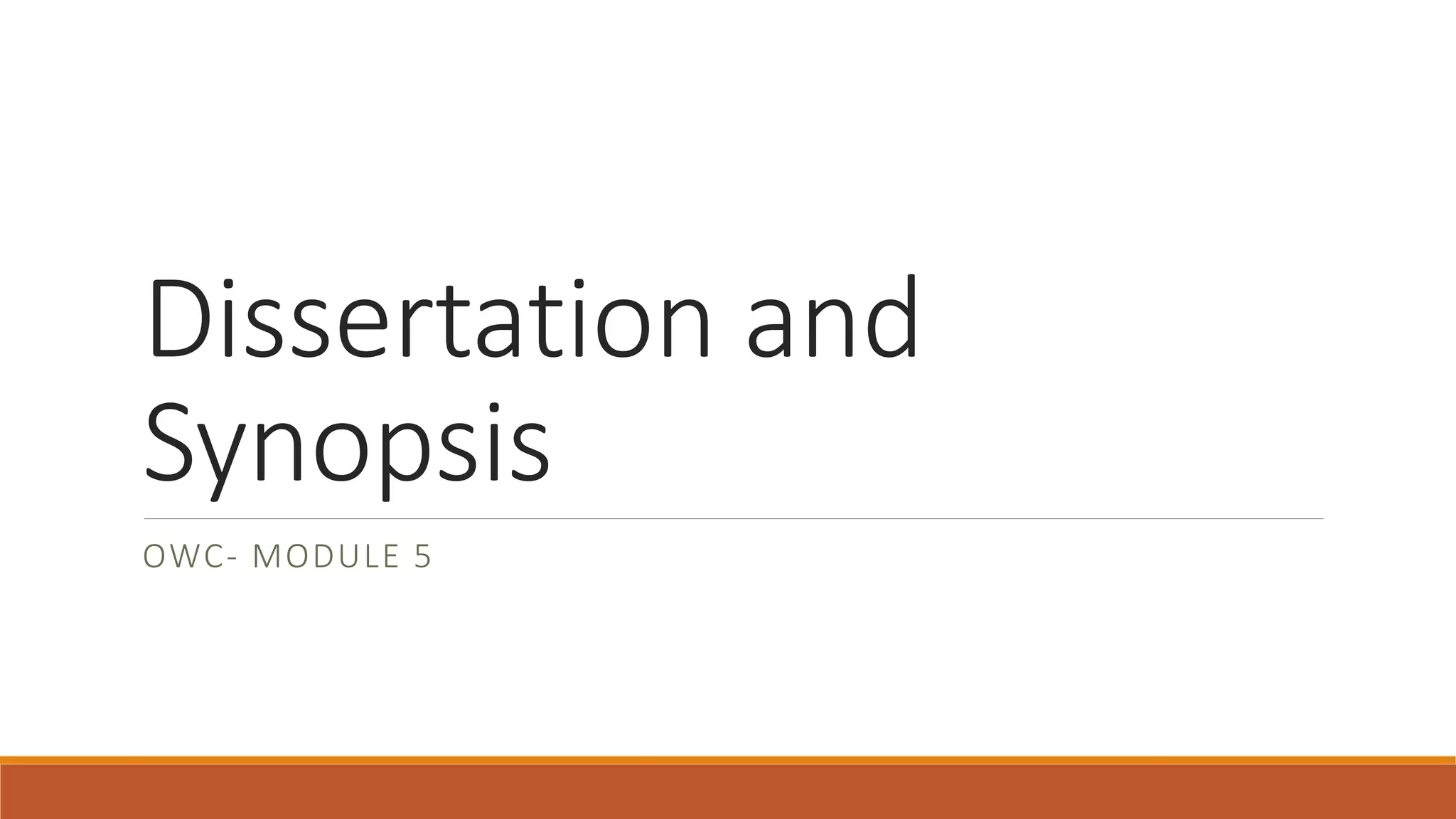 Dissertation and Synopsis.pptx