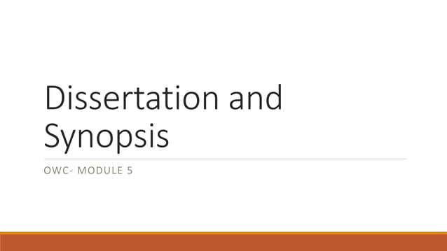 Dissertation and Synopsis.pptx