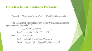 Design of imc based controller for industrial purpose | PPT