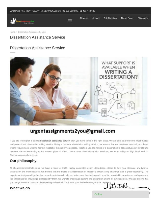Dissertation assistance service | PDF