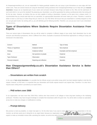Dissertation assistance service | PDF