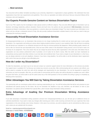 Dissertation assistance service | PDF