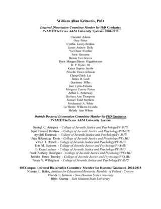 William Allan Kritsonis - PhD/EdD Dissertation Committee Member | DOCX