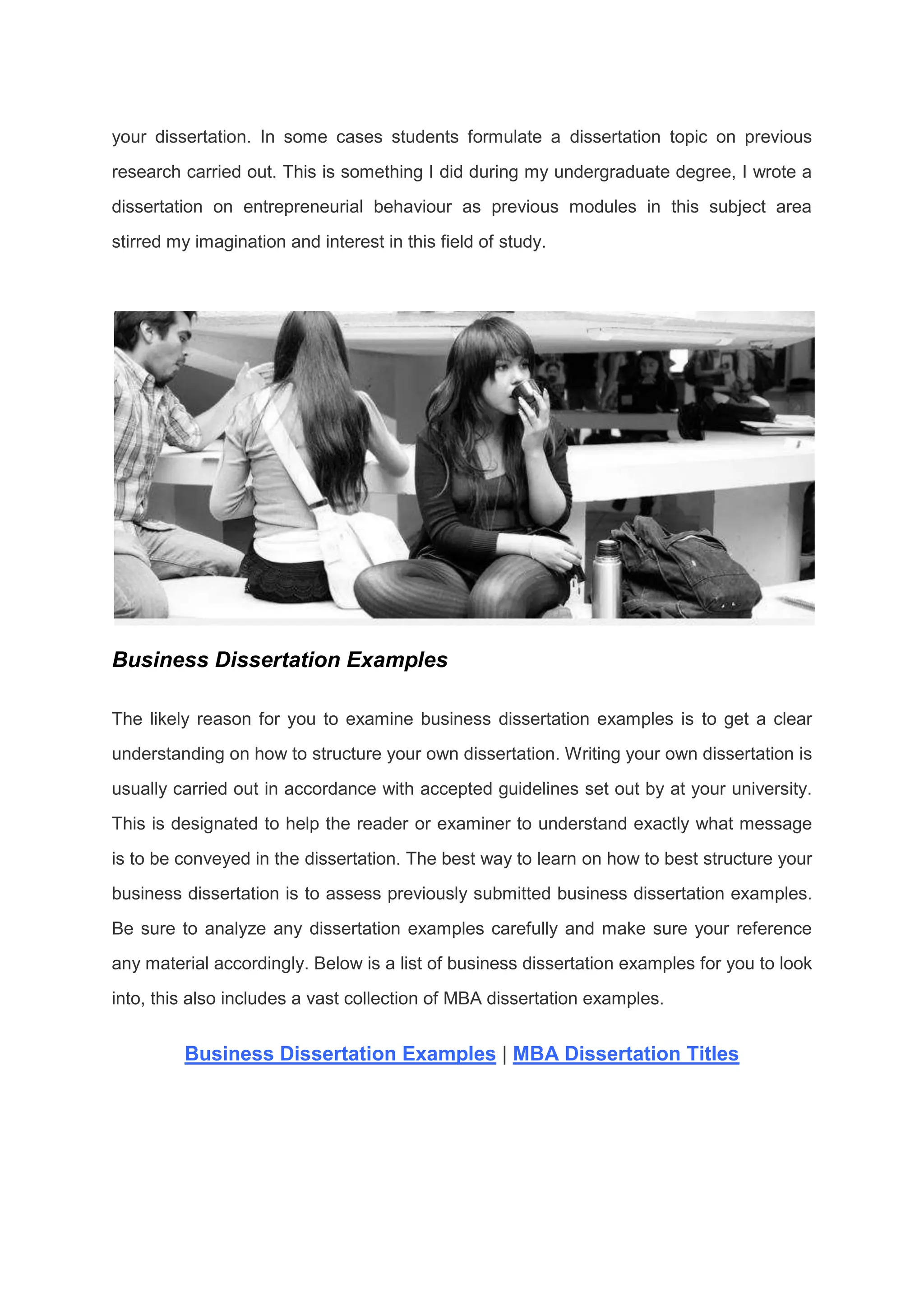 Dissertation Examples | Sample Dissertations | PDF