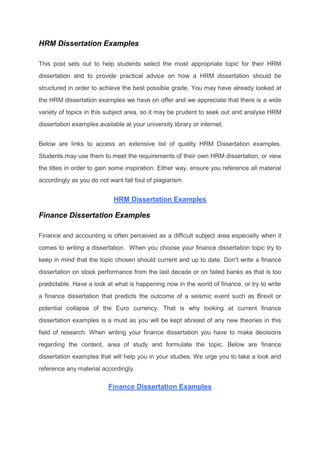 Dissertation Examples | Sample Dissertations | PDF