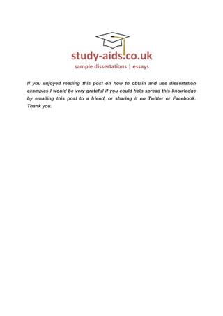 Dissertation Examples | Sample Dissertations | PDF