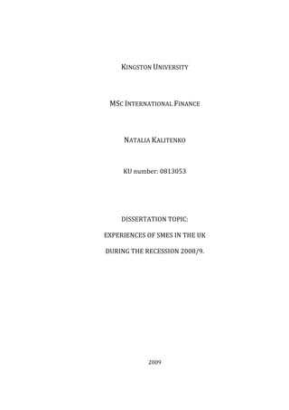 Kingston University Master's Dissertation of Natalia Kalitenko | PDF