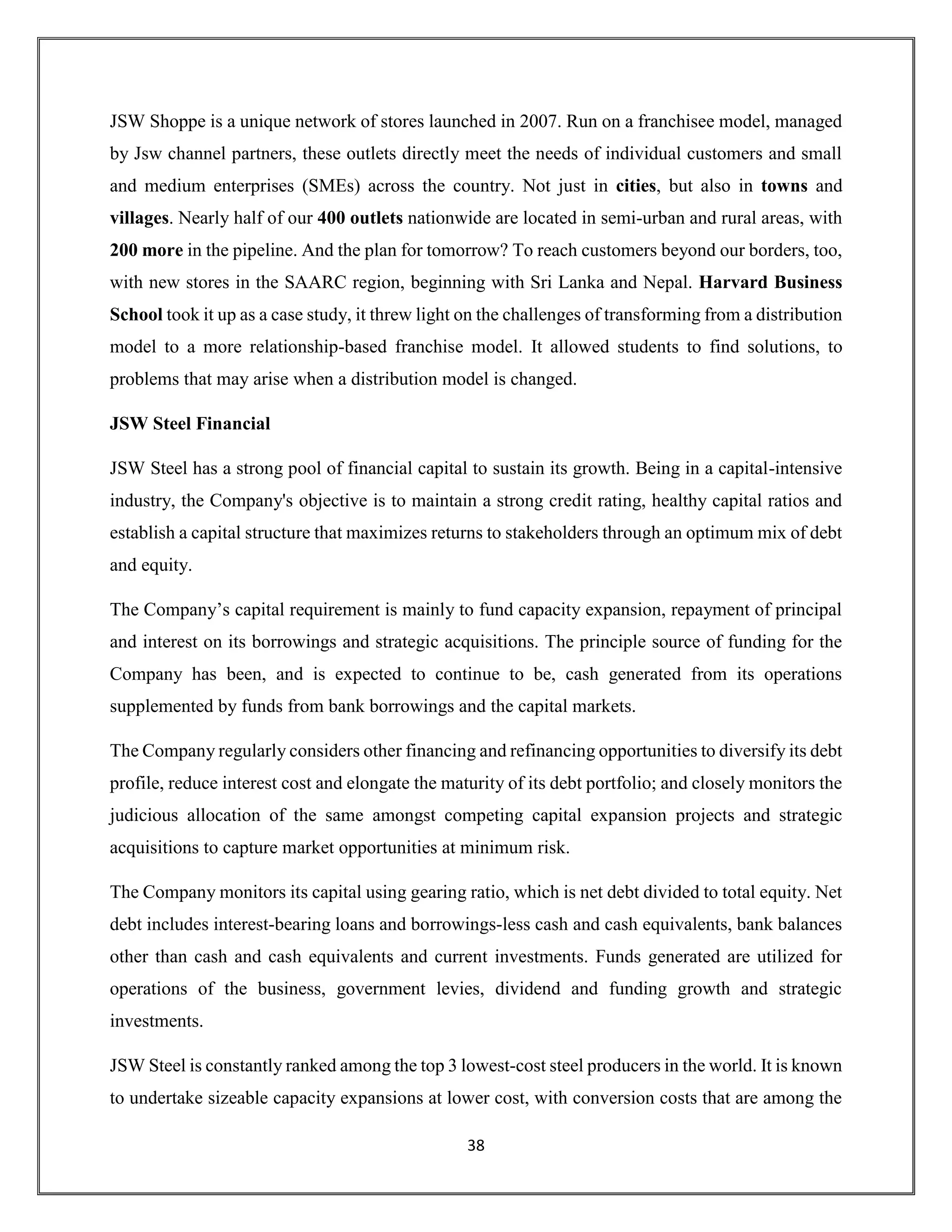 A STUDY OF JSW – AN INDIAN STEEL MANUFACTURING COMPANY | PDF