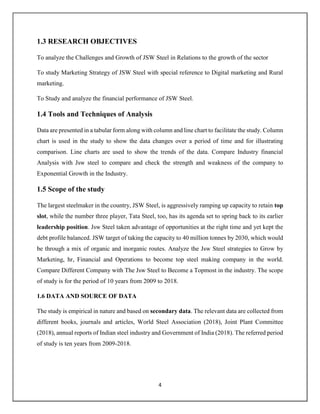 A STUDY OF JSW – AN INDIAN STEEL MANUFACTURING COMPANY | PDF