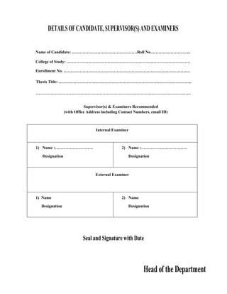 Dissertation guidelines | PDF