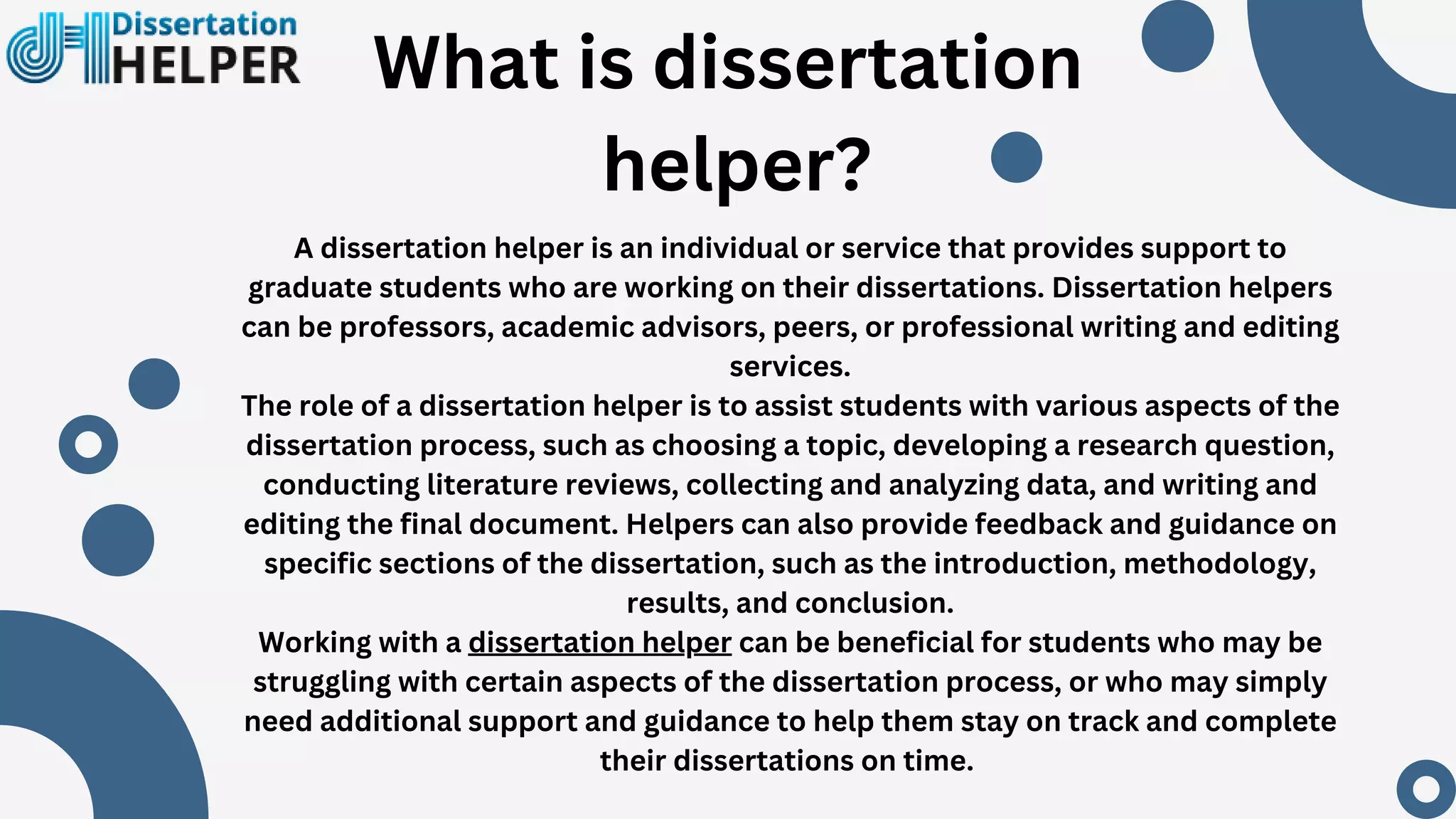 What is dissertation helper? | PPT