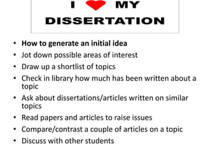 Introduction to Writing Your Dissertation | PPTX