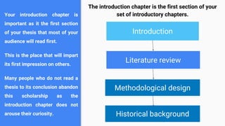 Writing the introduction chapter of your disseration | PDF