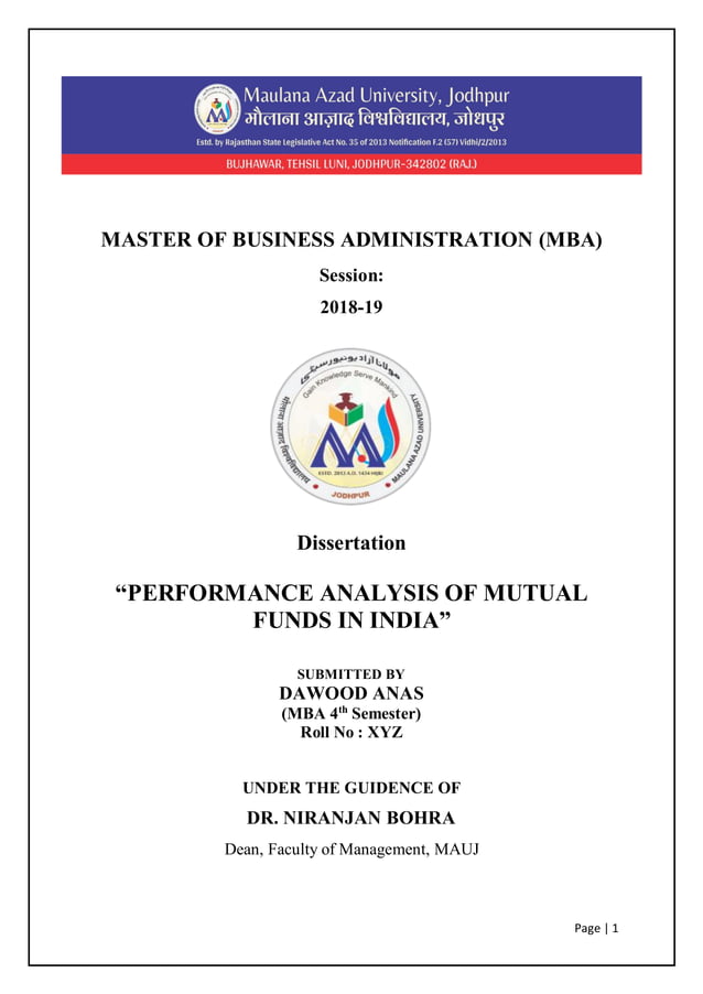 PERFORMANCE ANALYSIS OF MUTUAL FUNDS IN INDIA | PDF