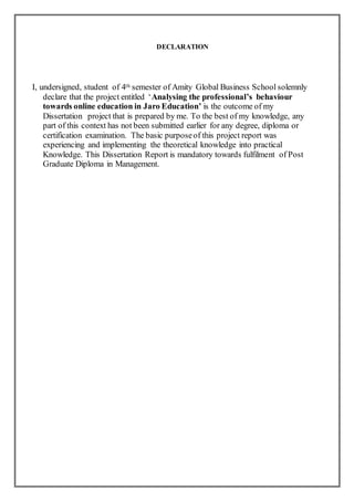 Dissertation jaro education | DOCX