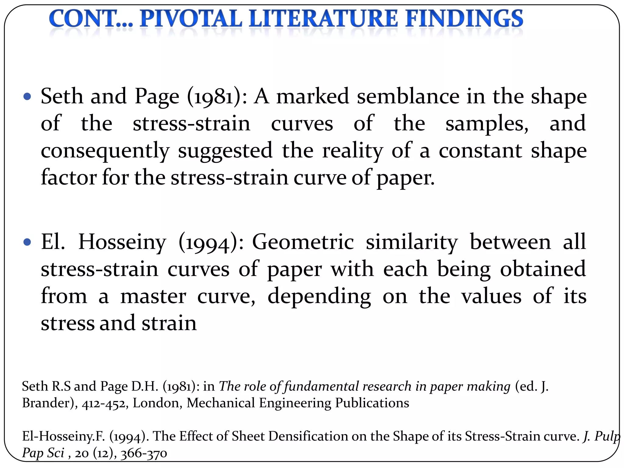 Factors influencing the stress-strain curve of paper. | PPTX ...