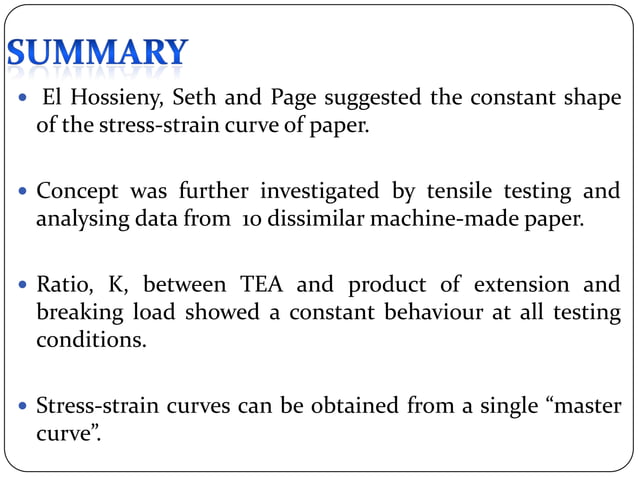 Factors influencing the stress-strain curve of paper. | PPTX ...