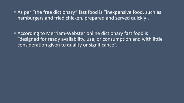 Customer perception towards fast food Chains | PPTX