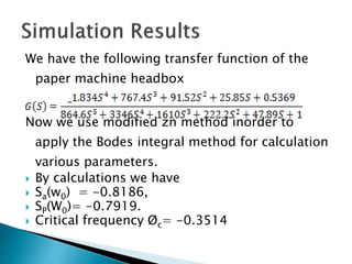 PPT ON BODE INTEGRAL METHOD FOR HEADBOX | PPTX | Radio Control ...