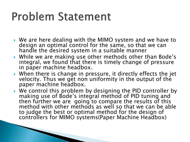 PPT ON BODE INTEGRAL METHOD FOR HEADBOX | PPT