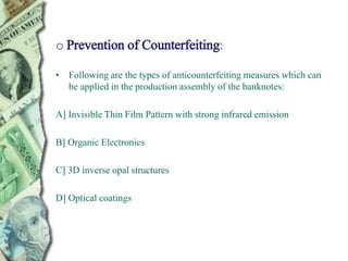 Detection and Prevention of counterfeiting of paper currency | PPT