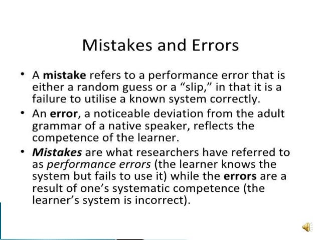 presentation on error and mistake
