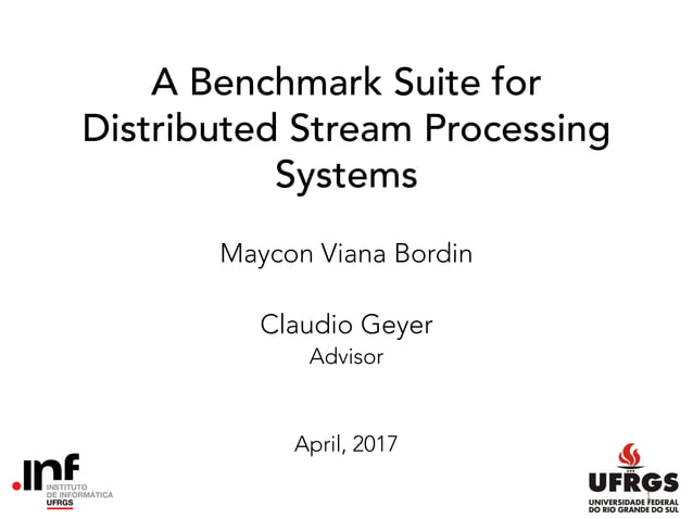 A Benchmark Suite For Distributed Stream Processing Systems Pdf Computer Software And