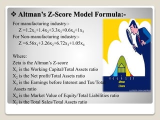 Dissertation Presentation on Altman Z- Score in measuring financial ...