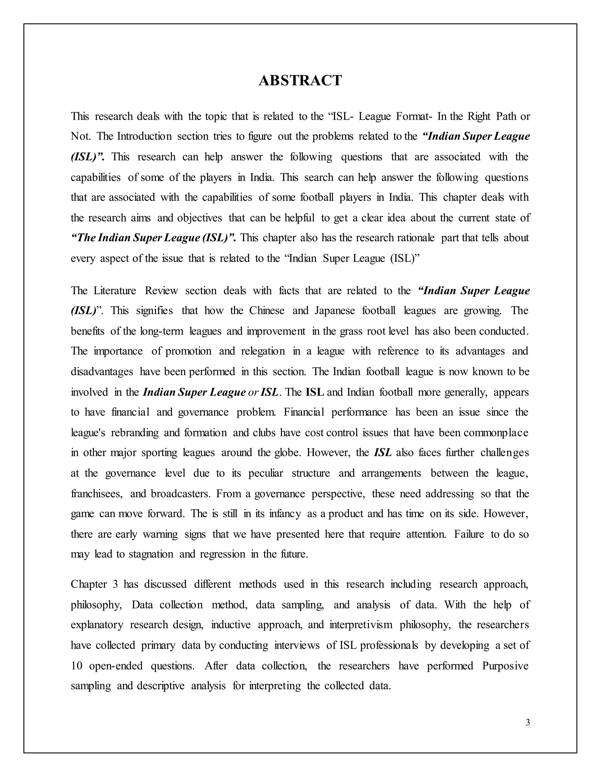 ISL- LEAGUE FORMAT- IN THE RIGHT PATH OR NOT | DOCX