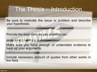 Dissertation thesis tips | PPT