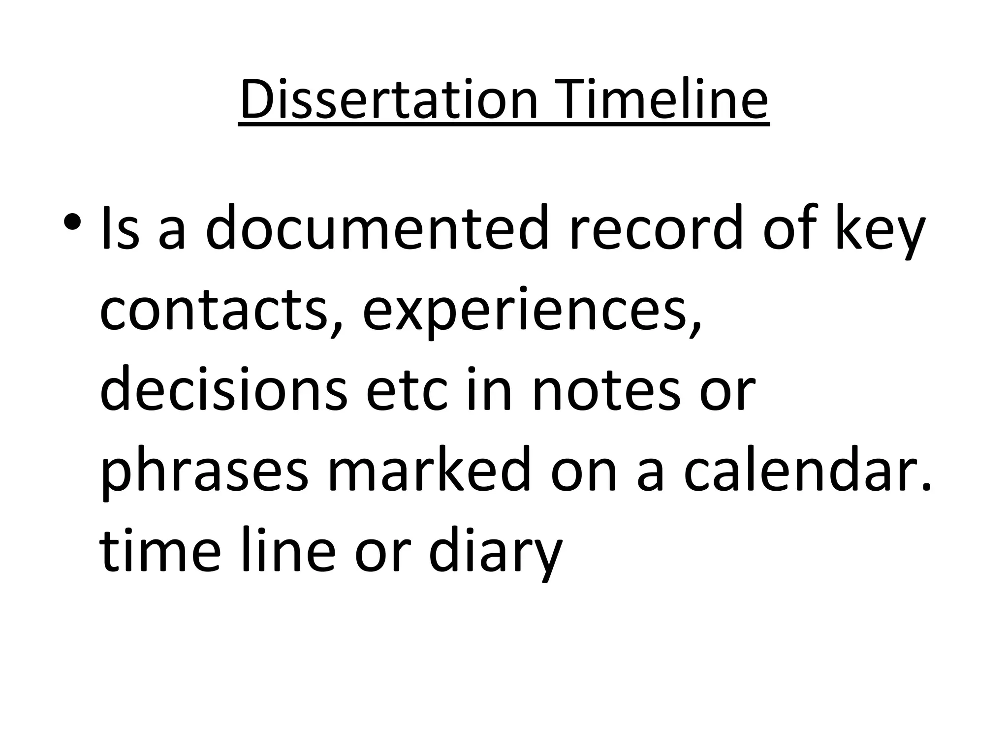 Dissertation Timelines | PPT