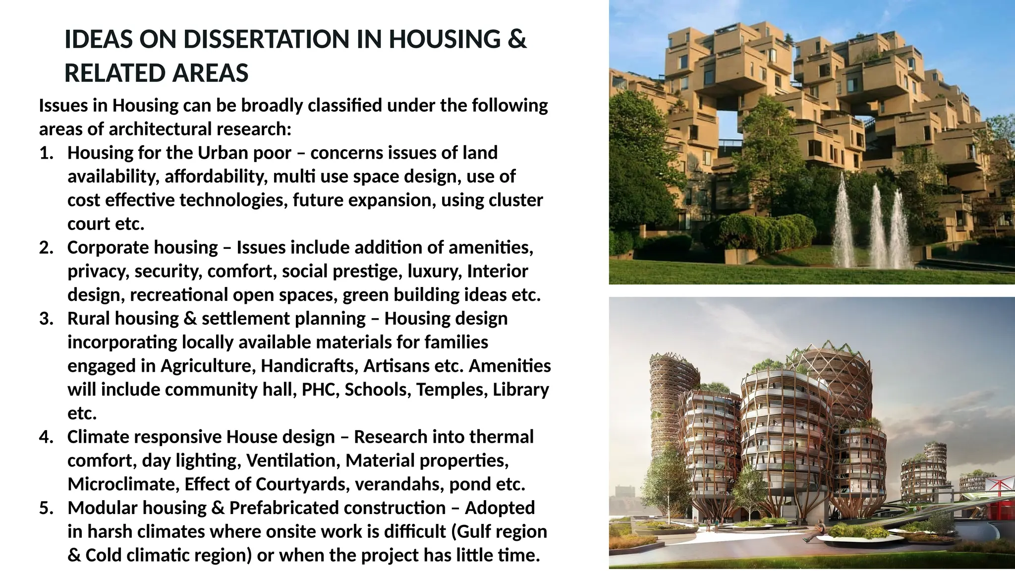 Dissertation topics in Architecture for UG students | PPTX