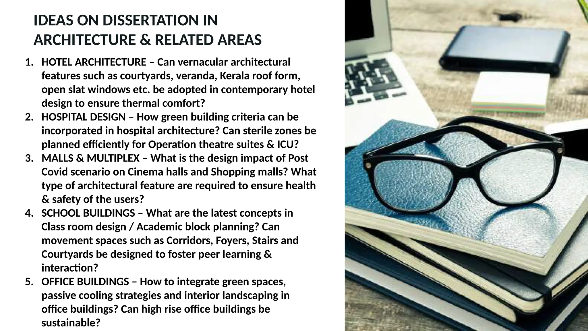 Dissertation topics in Architecture for UG students | PPTX
