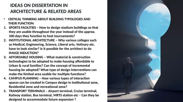 Dissertation topics in Architecture for UG students | PPTX