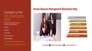 Dissertation Topics For Human Resource Management | PPTX
