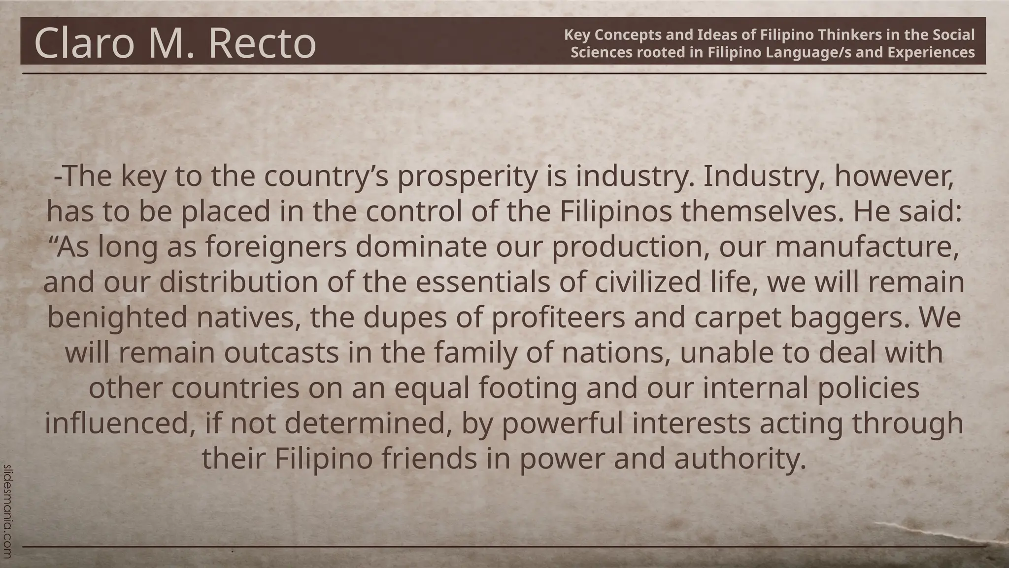 Key Concepts and Ideas of FIlipino Thinkers in the Soicial Sciences ...
