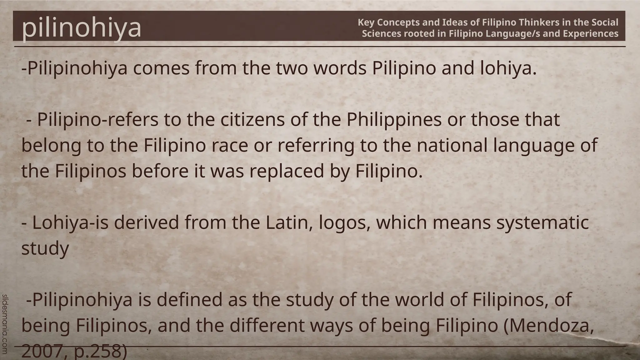 Key Concepts and Ideas of FIlipino Thinkers in the Soicial Sciences ...