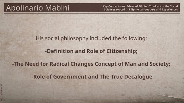 Key Concepts and Ideas of FIlipino Thinkers in the Soicial Sciences ...