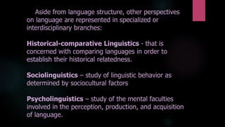 LINGUISTIC - DISCIPLINE AND IDEAS IN THE SOCIAL SCIENCE | PPTX