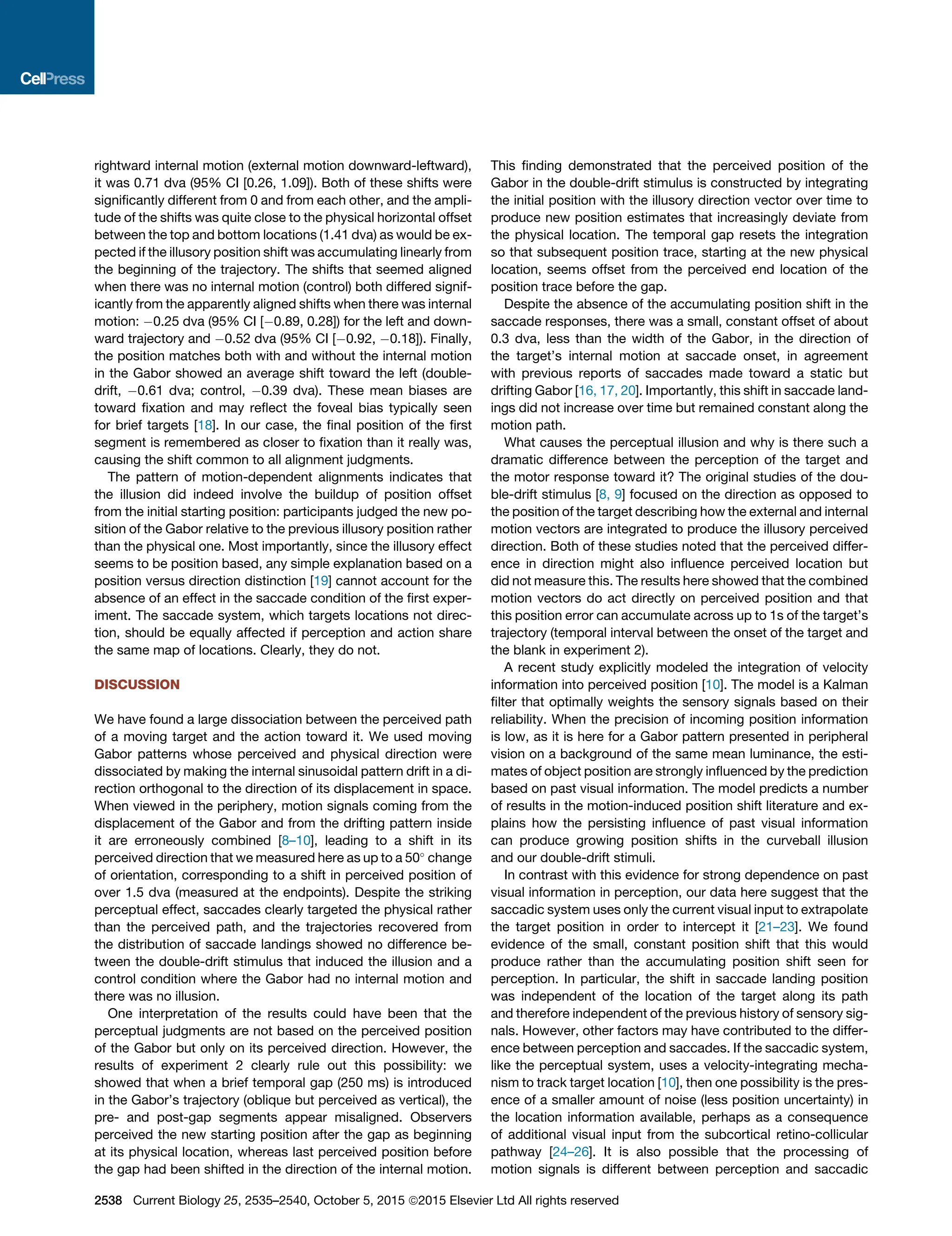 Dissociation Between The Perceptual And Saccadic Lpdf