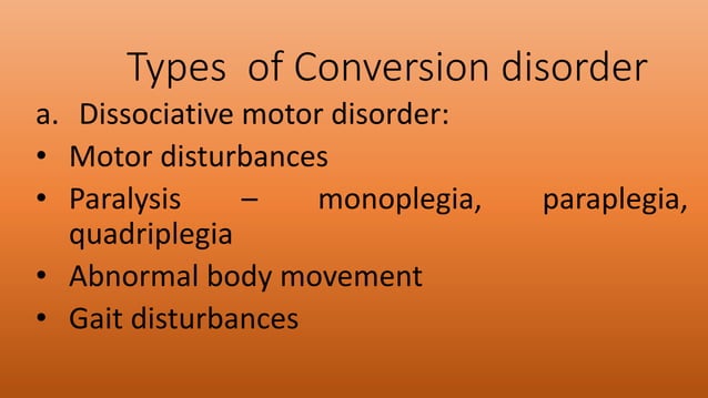 Dissociative and Conversion Disorder and its associated types | PPT