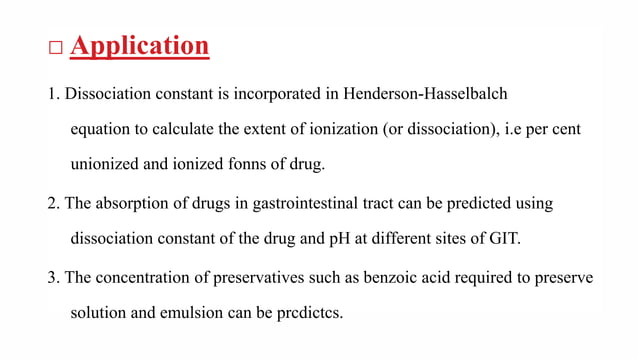 Dissociation Constant. | PPTX
