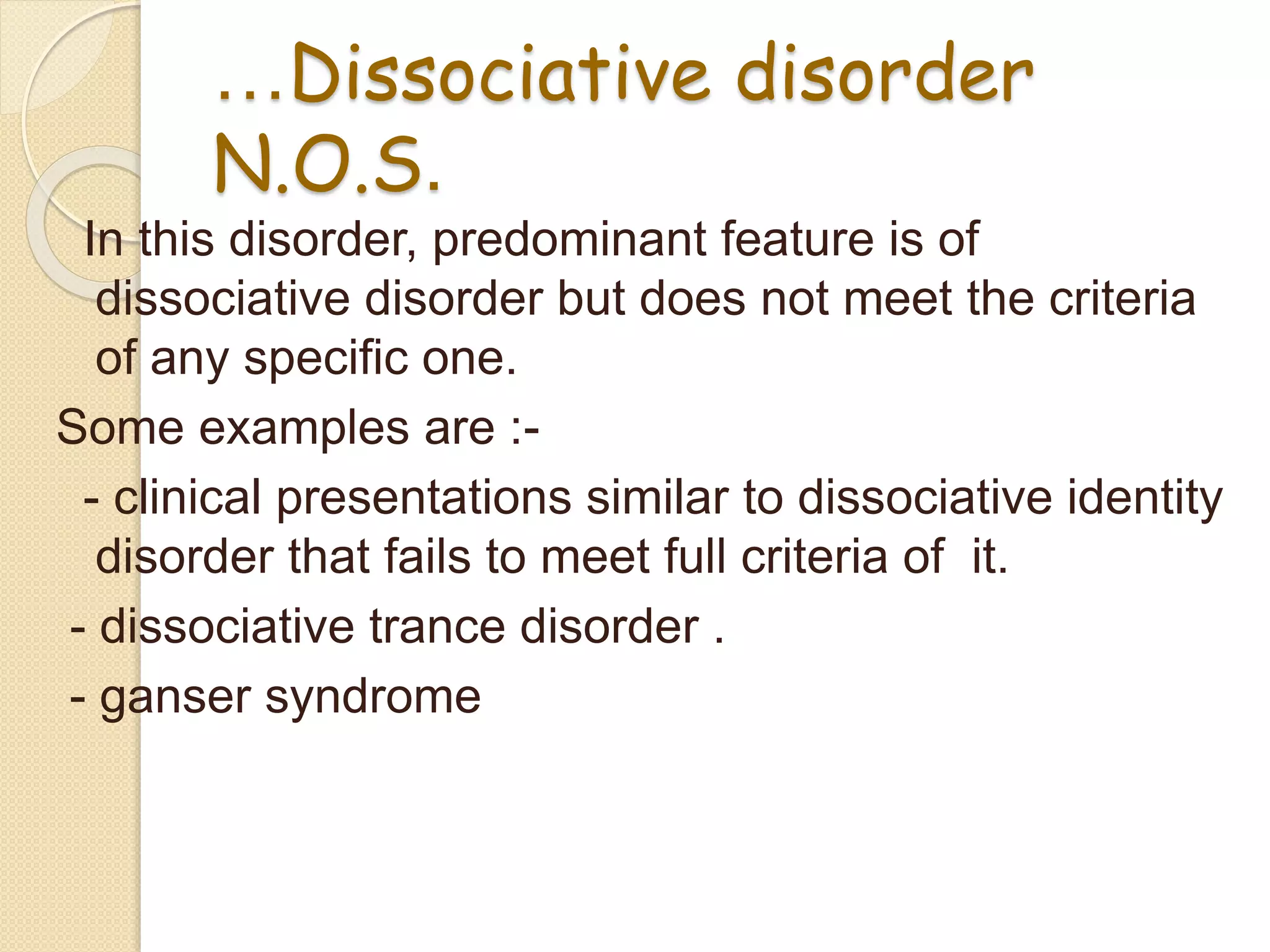 Dissociative disorders | PPSX