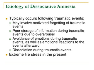 Dissociative disorders | PPT