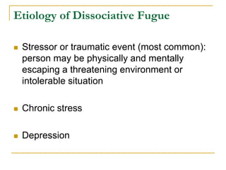 Dissociative disorders | PPT