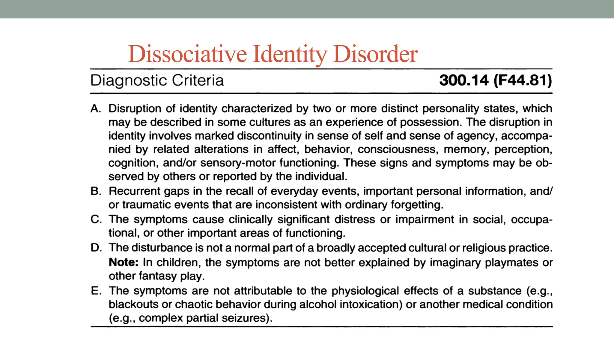 DISSOCIATIVE DISORDERS with all the notespptx | PPT